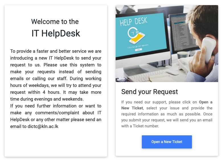 UOK Today - How to use IT Helpdesk තොරතුරු තාක්ෂණ උපකාරක සහාය පද්ධතිය ...